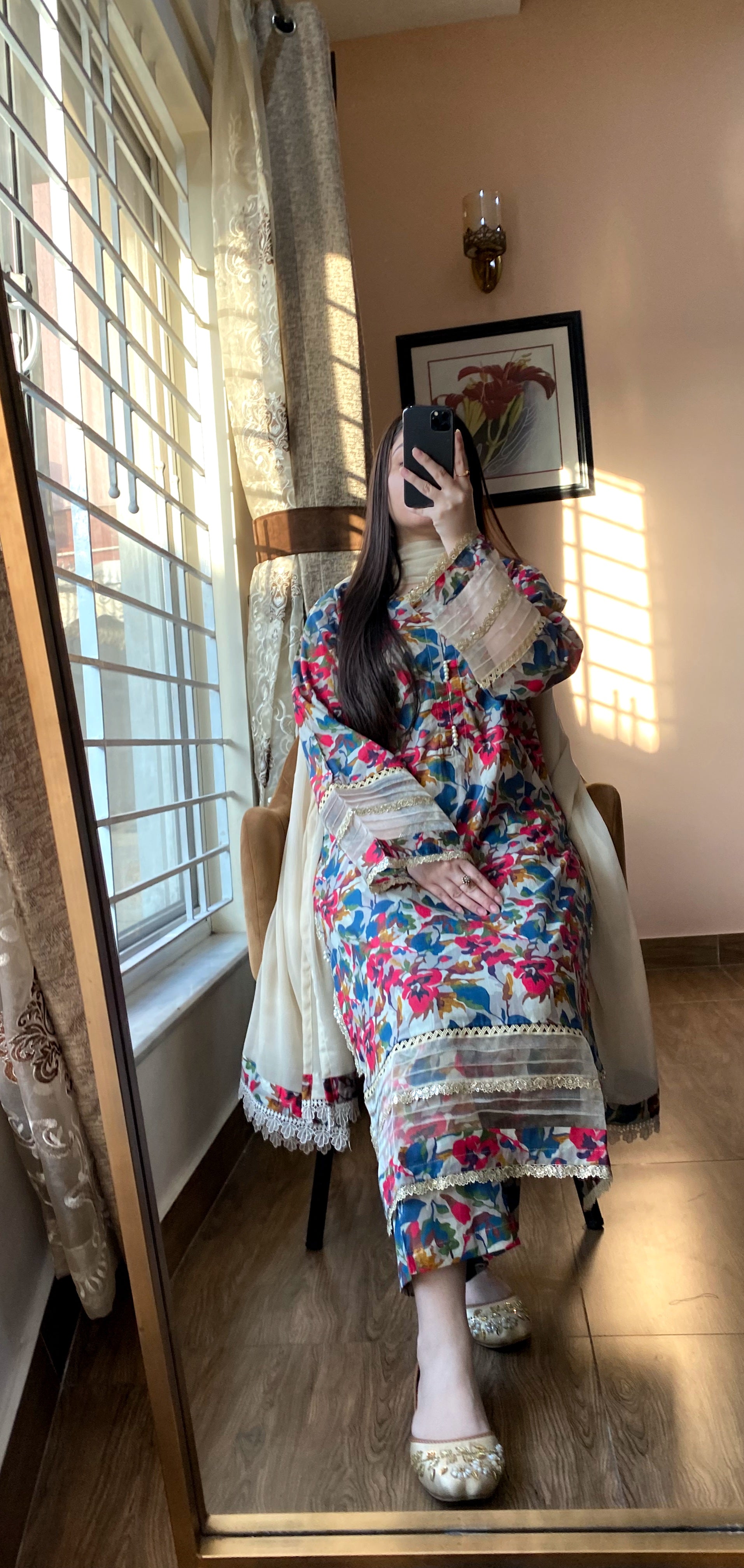 3 Piece- Pure Lawn Prinred Stitched Dress - 074 – Noor-e-Libaas